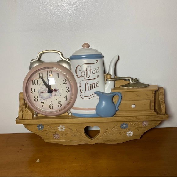 Burwood | Wall Decor | Vintage Burwood Coffee Time Wall Clock Plaque ...